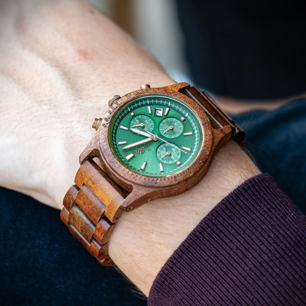 Bergen Acacia Wood - 42mm Men's Wristwatch - Zeitholz - Zeitholz