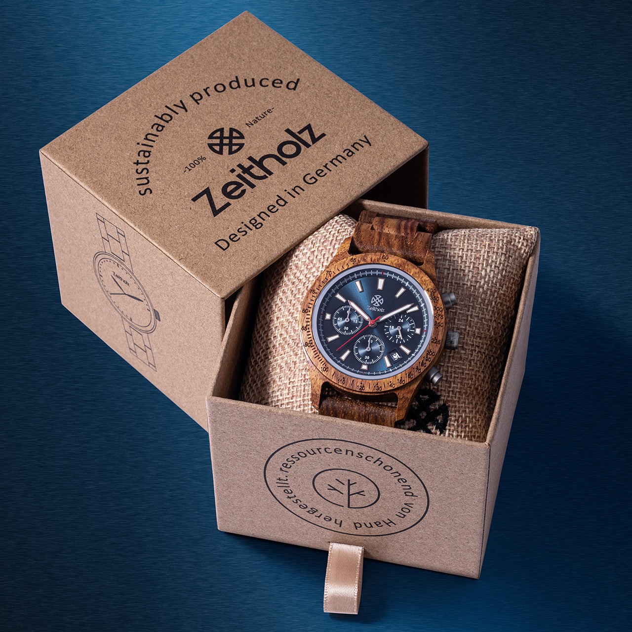 Bergen Rosewood - 42mm Men's Wristwatch - Zeitholz - Zeitholz